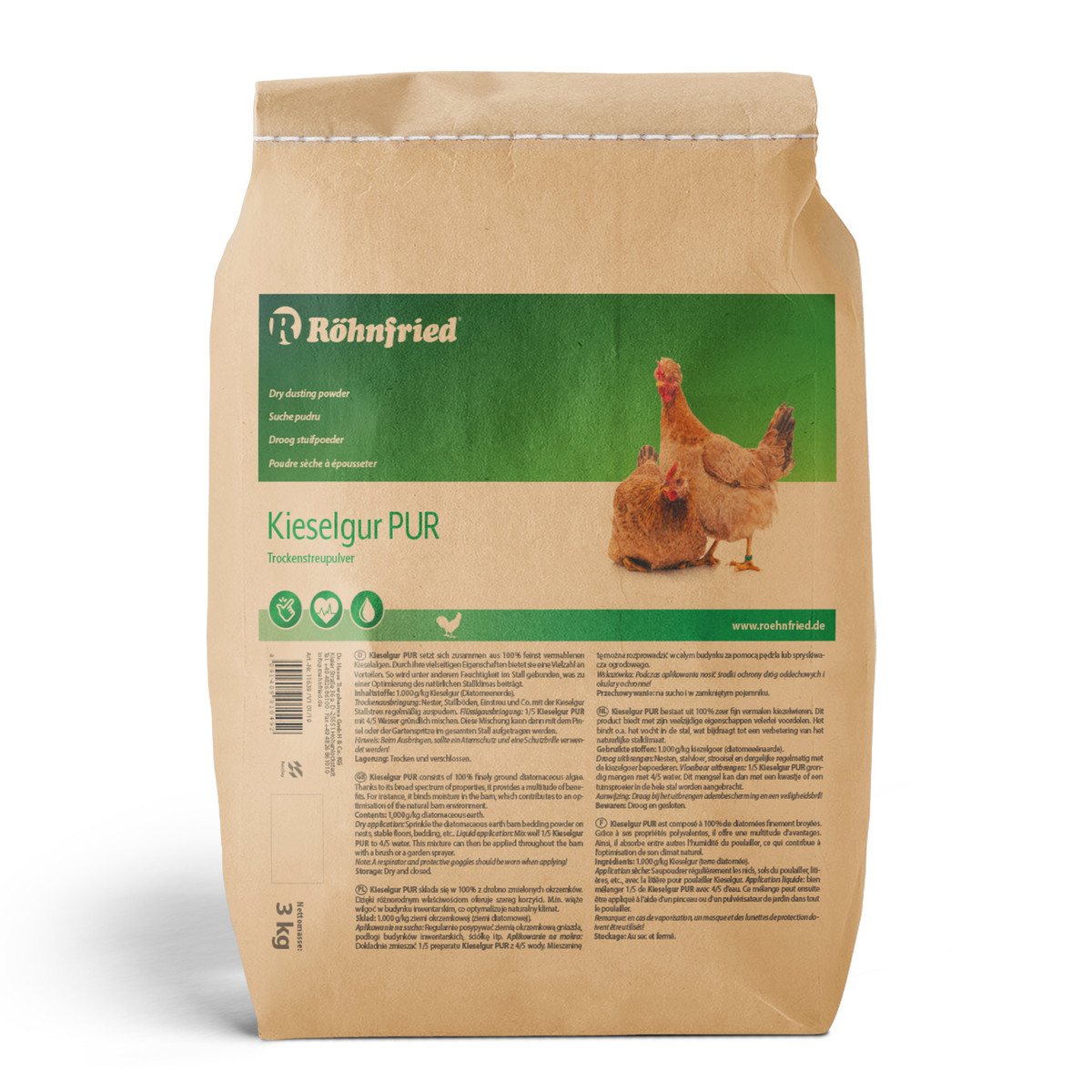 Kieselgur Pur 3 kg Beutel | Ungeziefer-/ Desinfektionsmittel ...